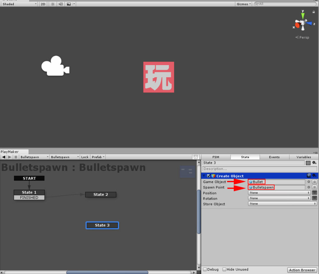 【unityplaymaker】スローモーション機能を作る 弾丸の動きを作る Styly 9007
