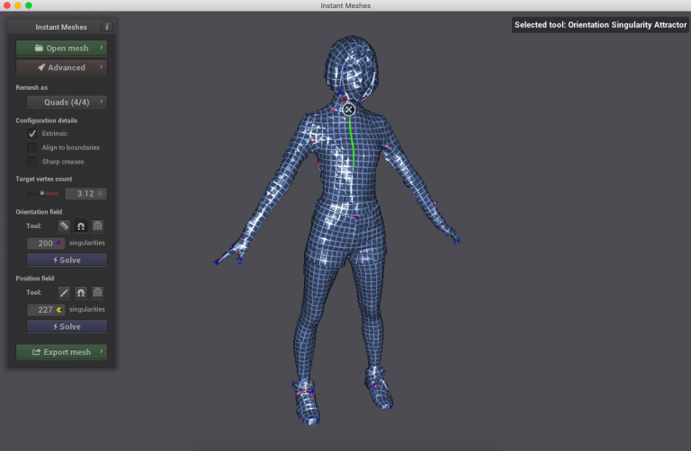 Automatic retopology using Instant Meshes - STYLY