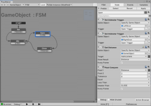 [Playmaker] How to create automatic doors using Animator Controller's animation control. | STYLY