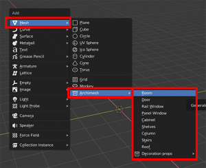[Blender 2.8] Using Archimesh as an Add-on for Architecture (1), "Let's make a base room." | STYLY