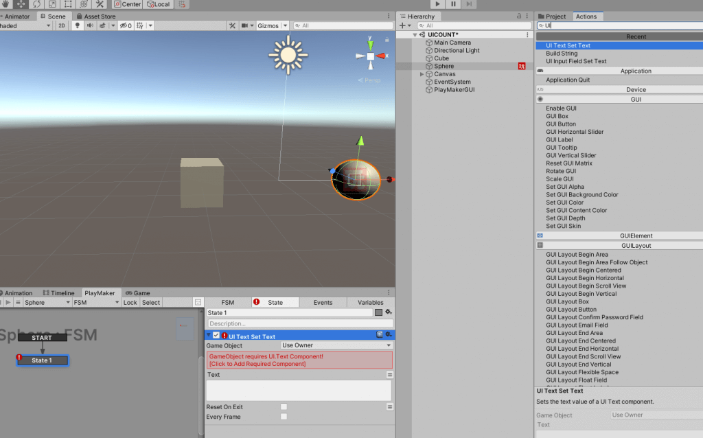 【PlayMaker / Unity】スコアをカウントするUIを作る | STYLY