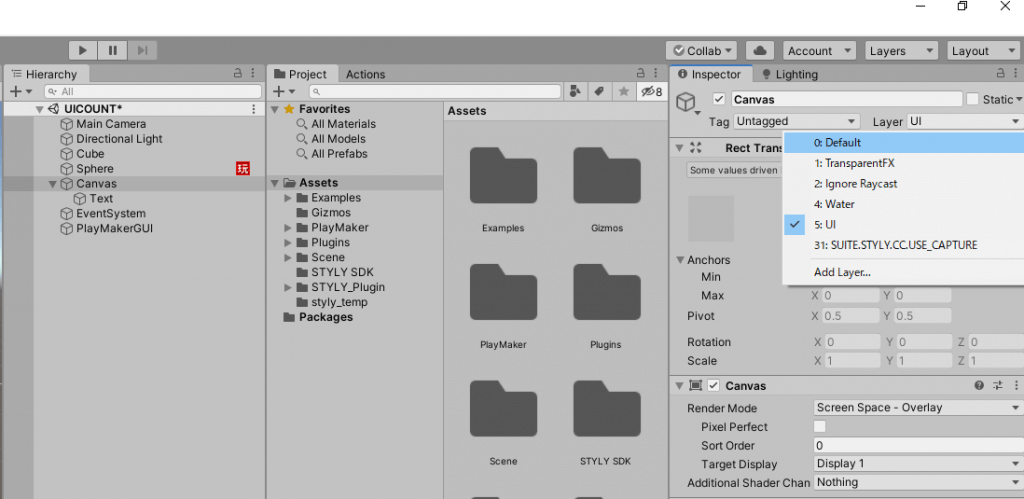 [PlayMaker] Unity Making a UI for score counting | STYLY