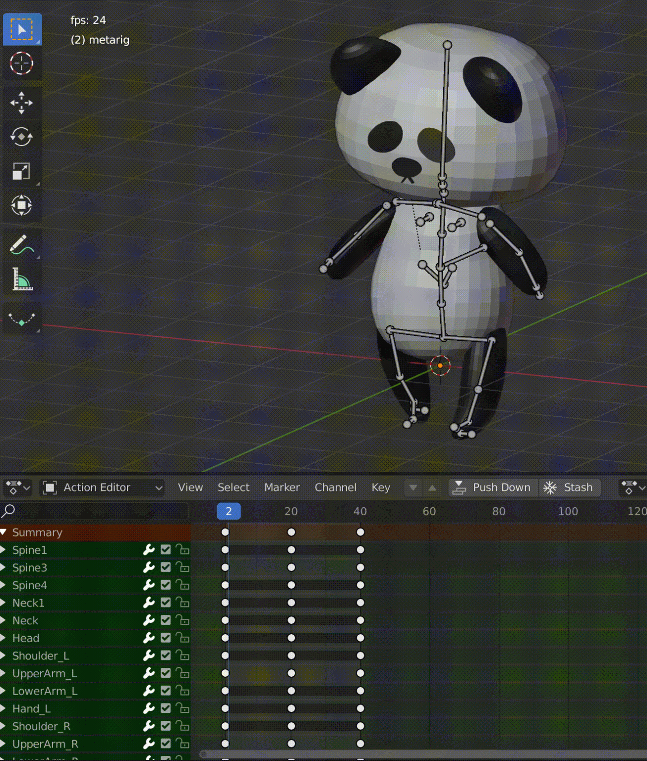 [Blender for Beginners] Let's start Modeling Part 7 - Animating Bones - STYLY