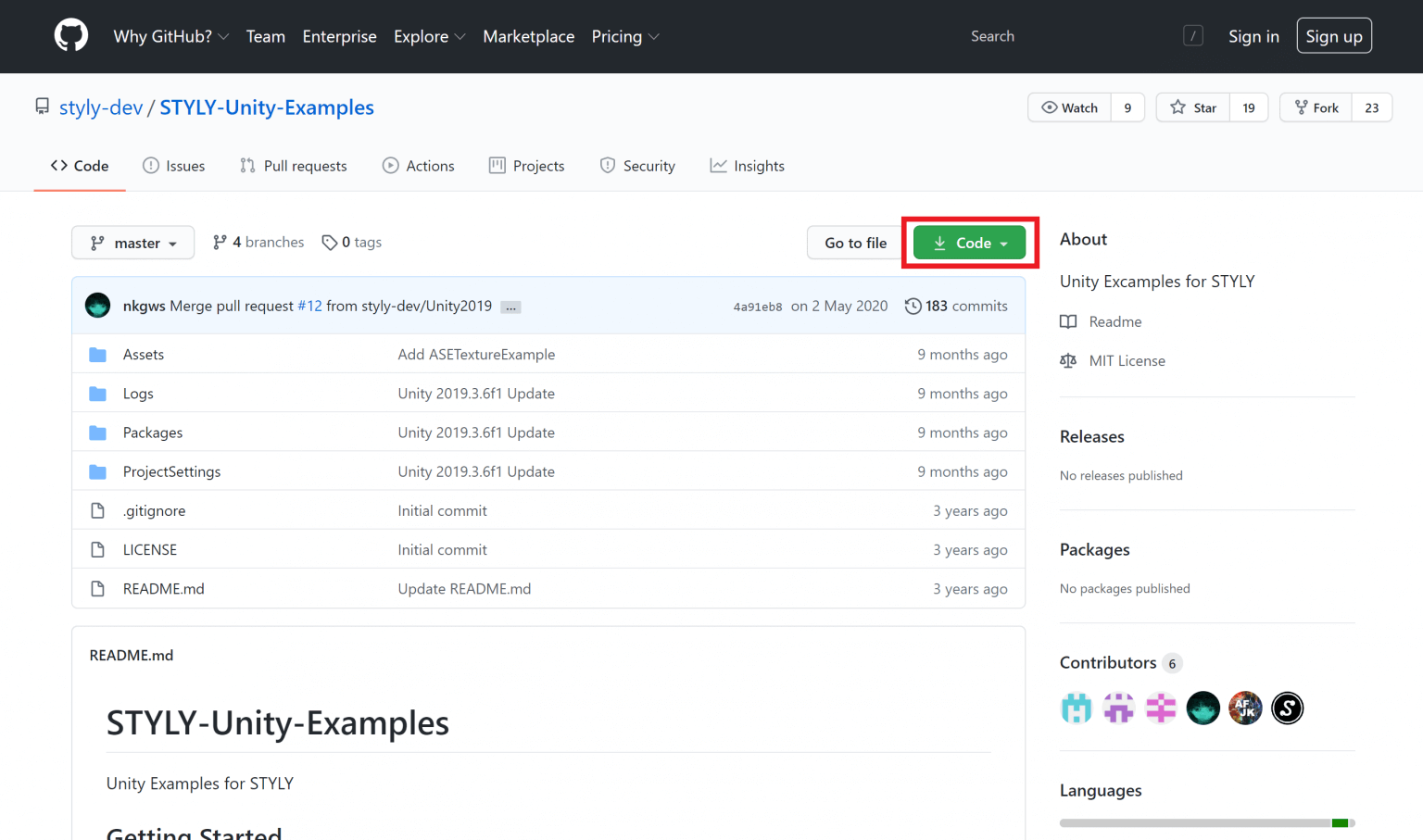 How to Use STYLY-Unity-Examples on GitHub | STYLY