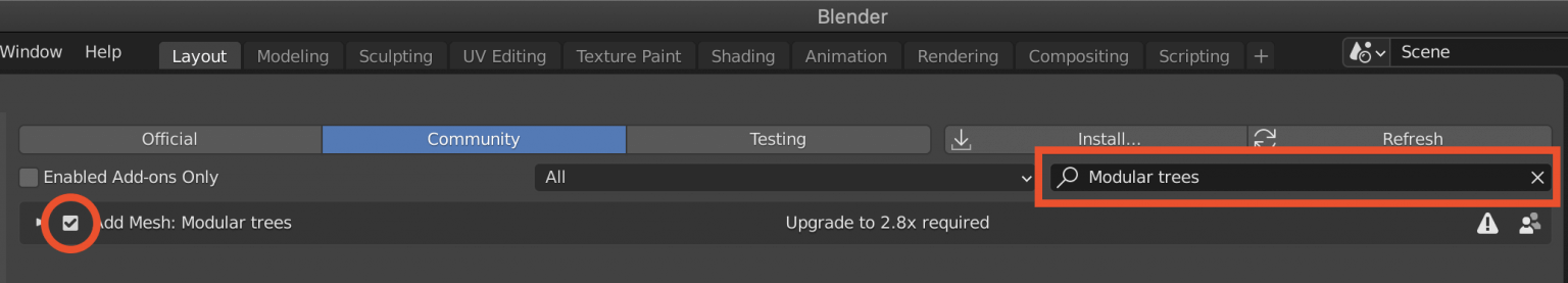 [Blender] How to create a tree with the free add-on "Modular Tree addon ...