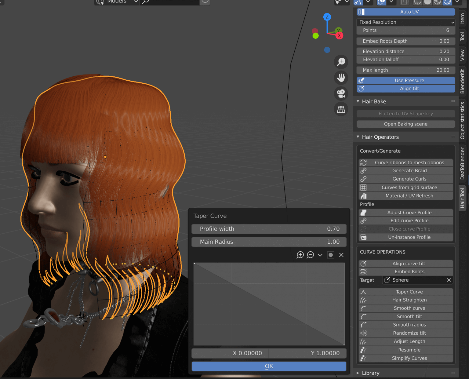 [DAZ Studio] (3) Making hair with Hair Tool for Blender (first half ...