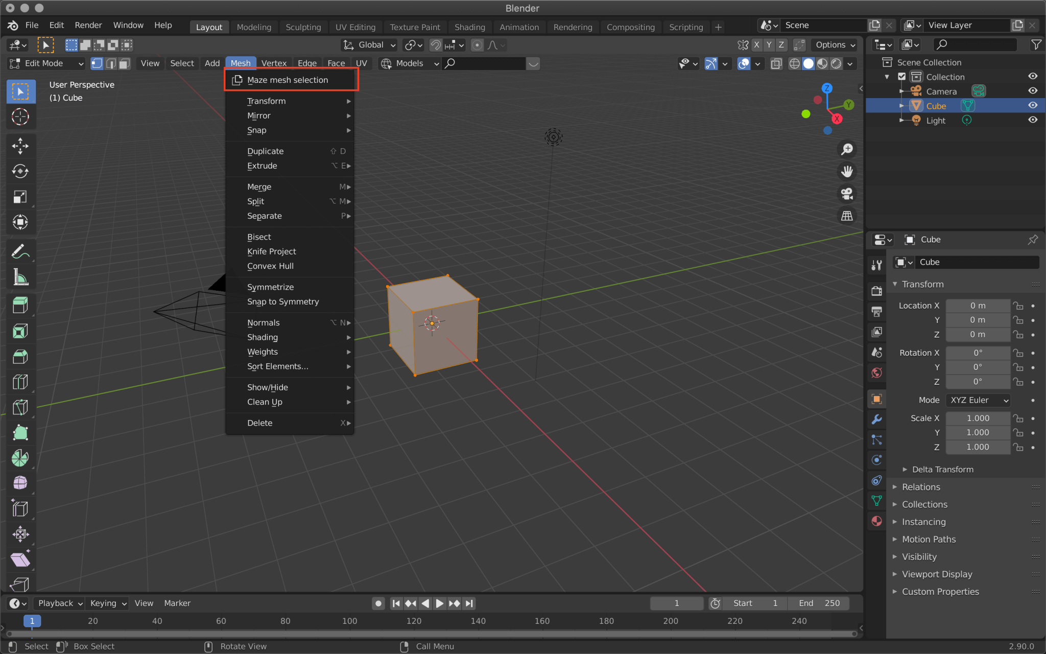 How to create a maze with the free add-on "Mesh Maze" | STYLY
