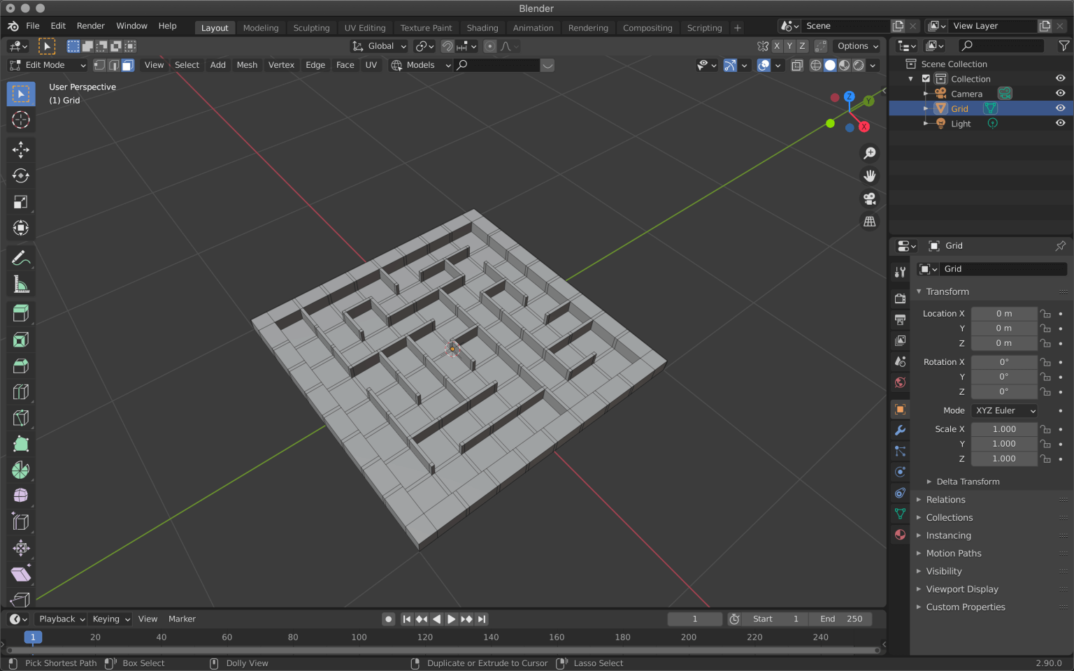 How to create a maze with the free add-on "Mesh Maze" | STYLY