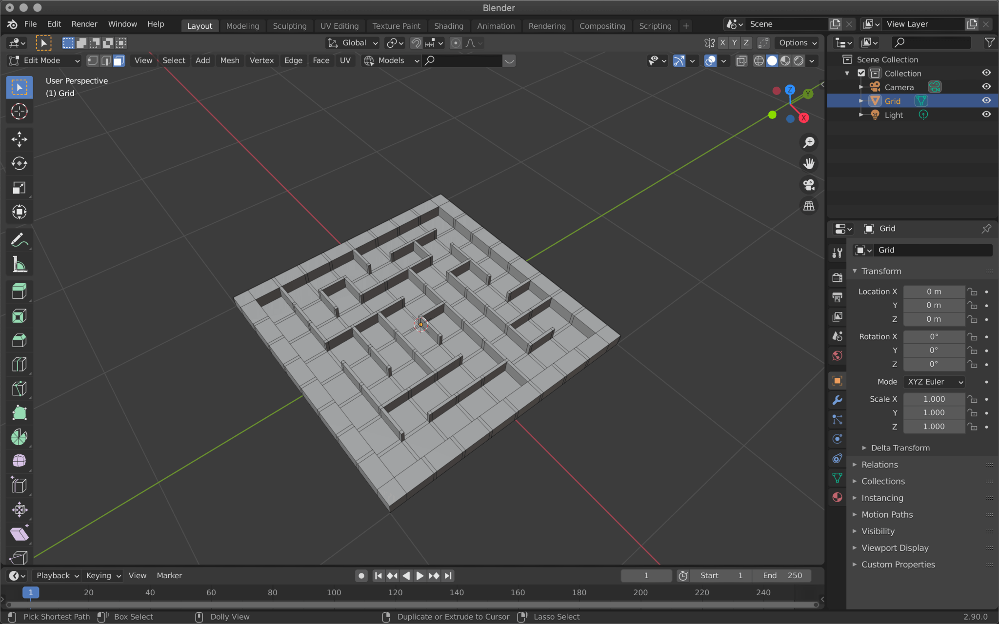 How to create a maze with the free add-on "Mesh Maze" | STYLY