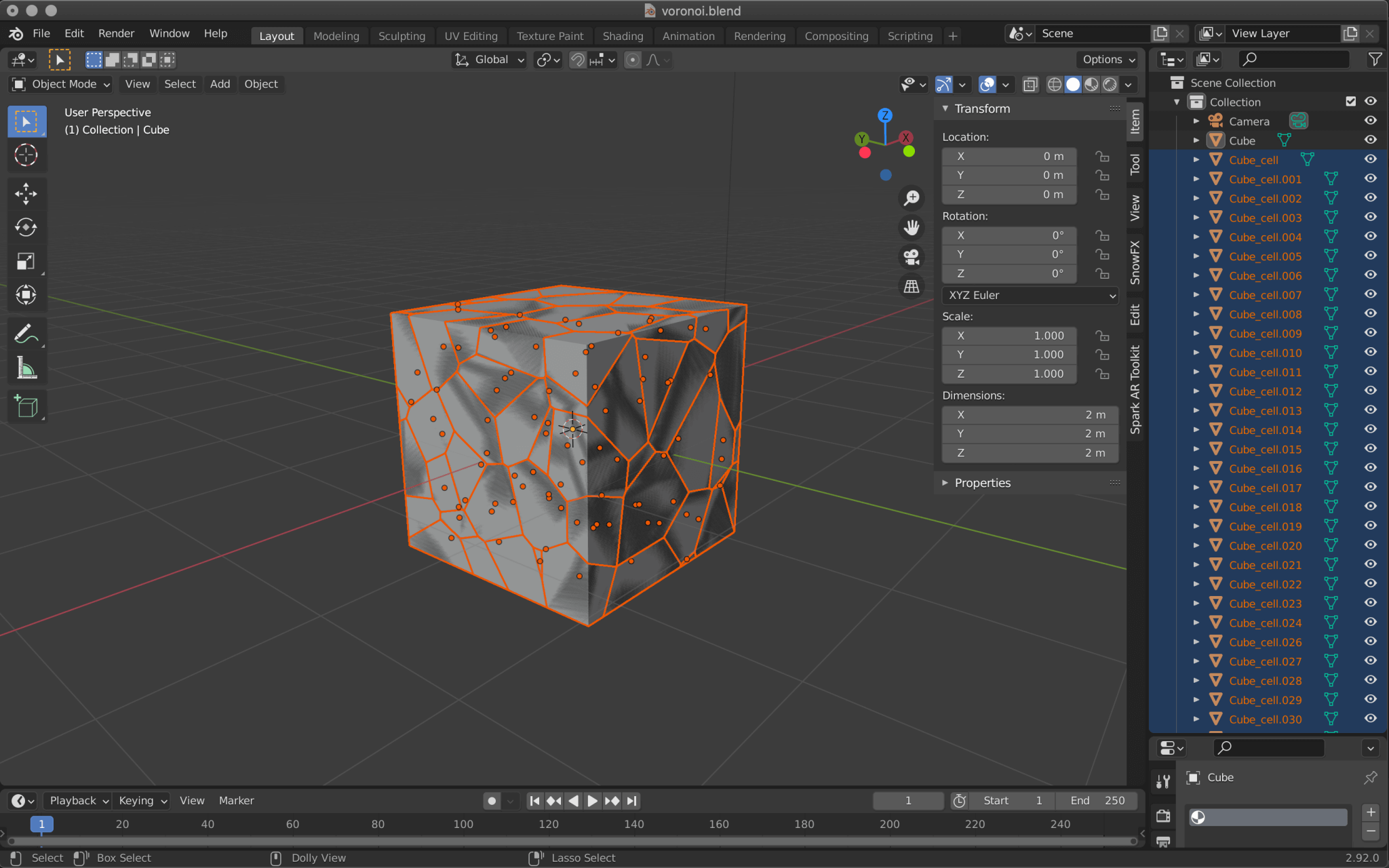 [Blender] How to create objects with Voronoi structure | STYLY