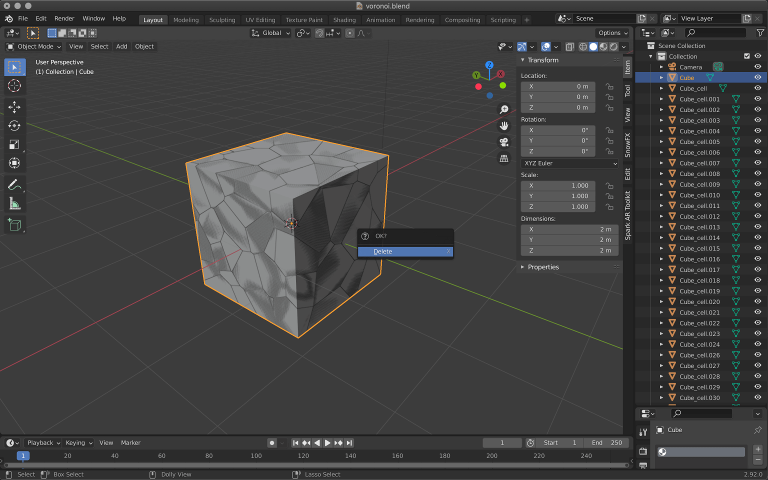 [Blender] How to create objects with Voronoi structure | STYLY