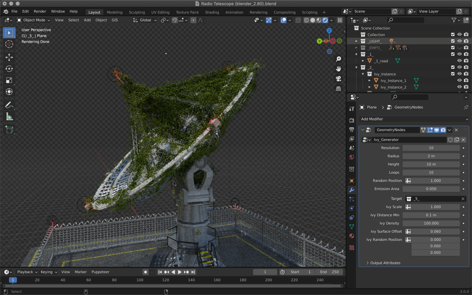 【Blender】終末的世界観を表現できるGeometry Nodes「Ivy Generator」の使い方- STYLY