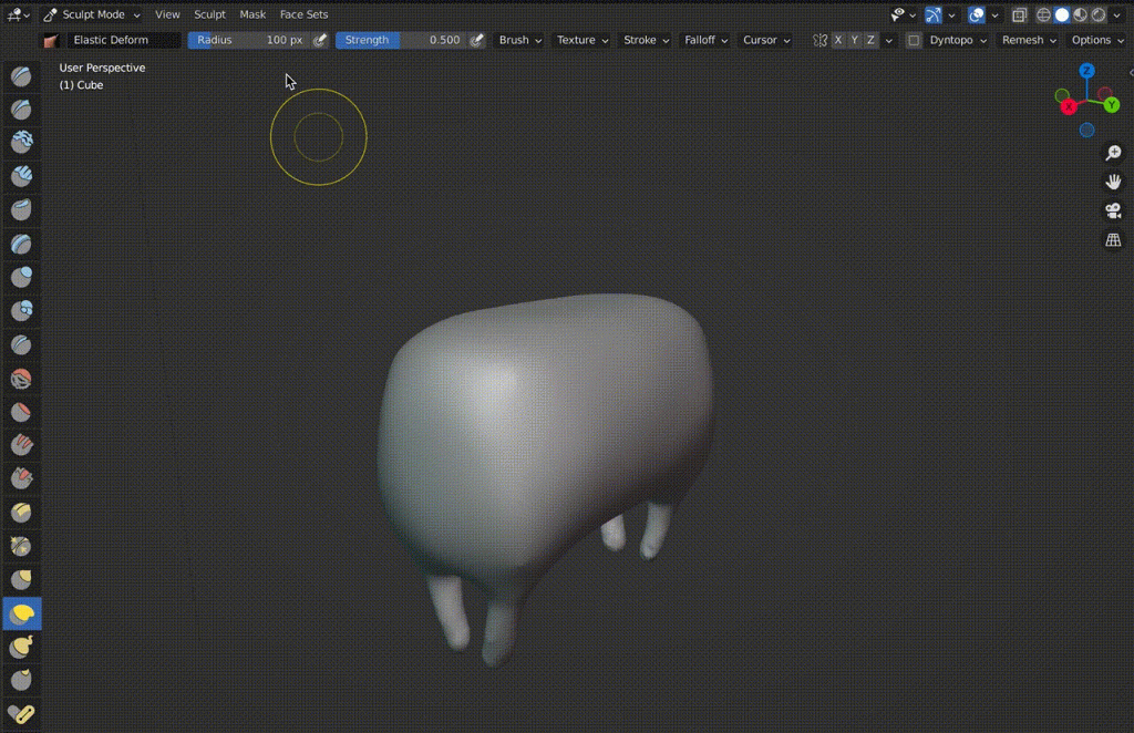 [Introduction to Blender] Basic Sculpting Operations | STYLY