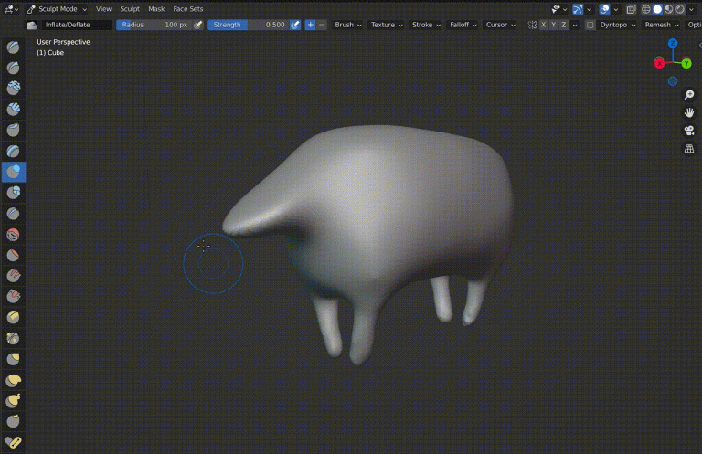 [Introduction to Blender] Basic Sculpting Operations | STYLY