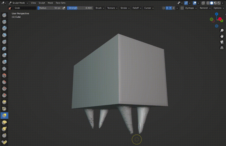 [Introduction to Blender] Basic Sculpting Operations | STYLY