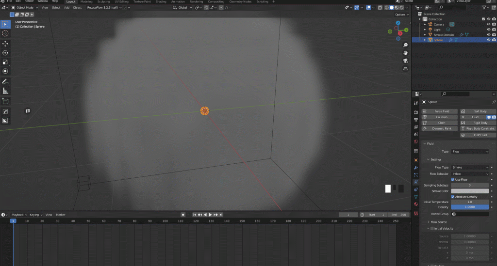 【Blender】Quick Smokeで不規則なオブジェクトを作成する方法