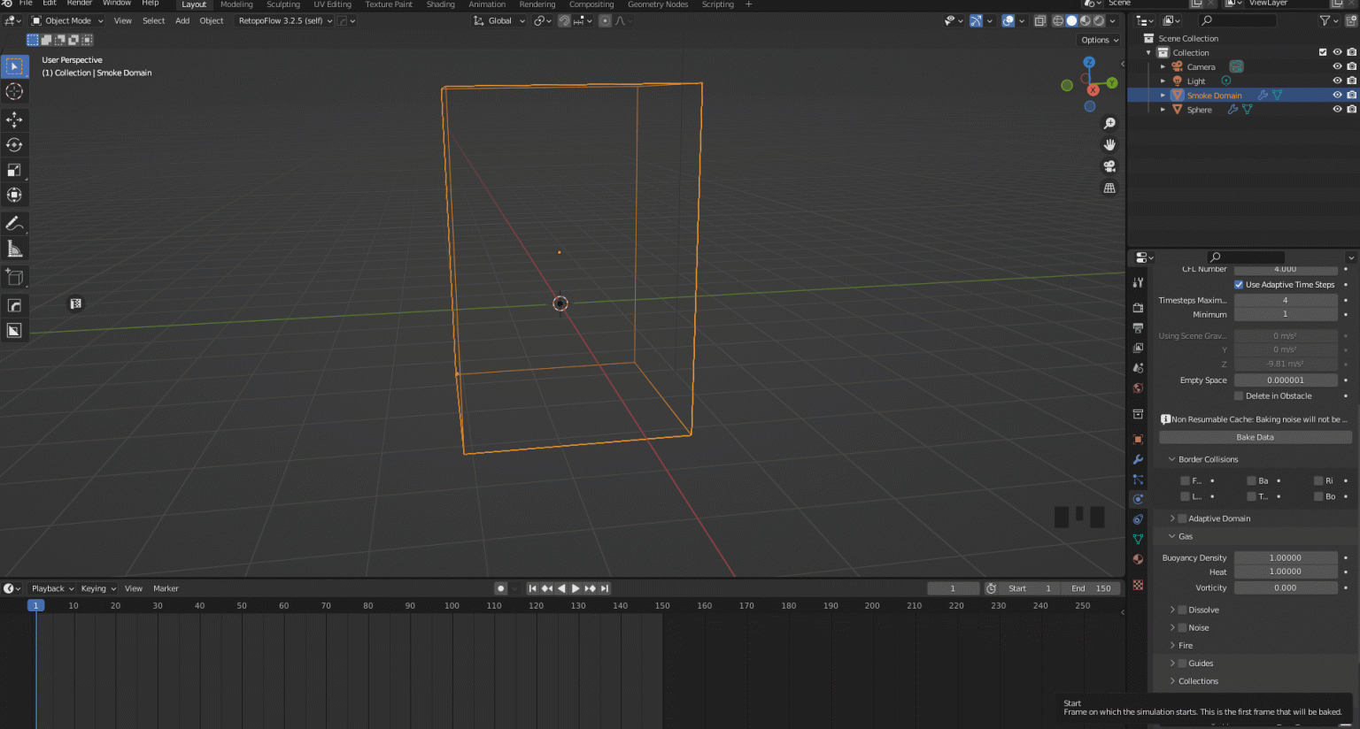 【Blender】Quick Smokeで不規則なオブジェクトを作成する方法