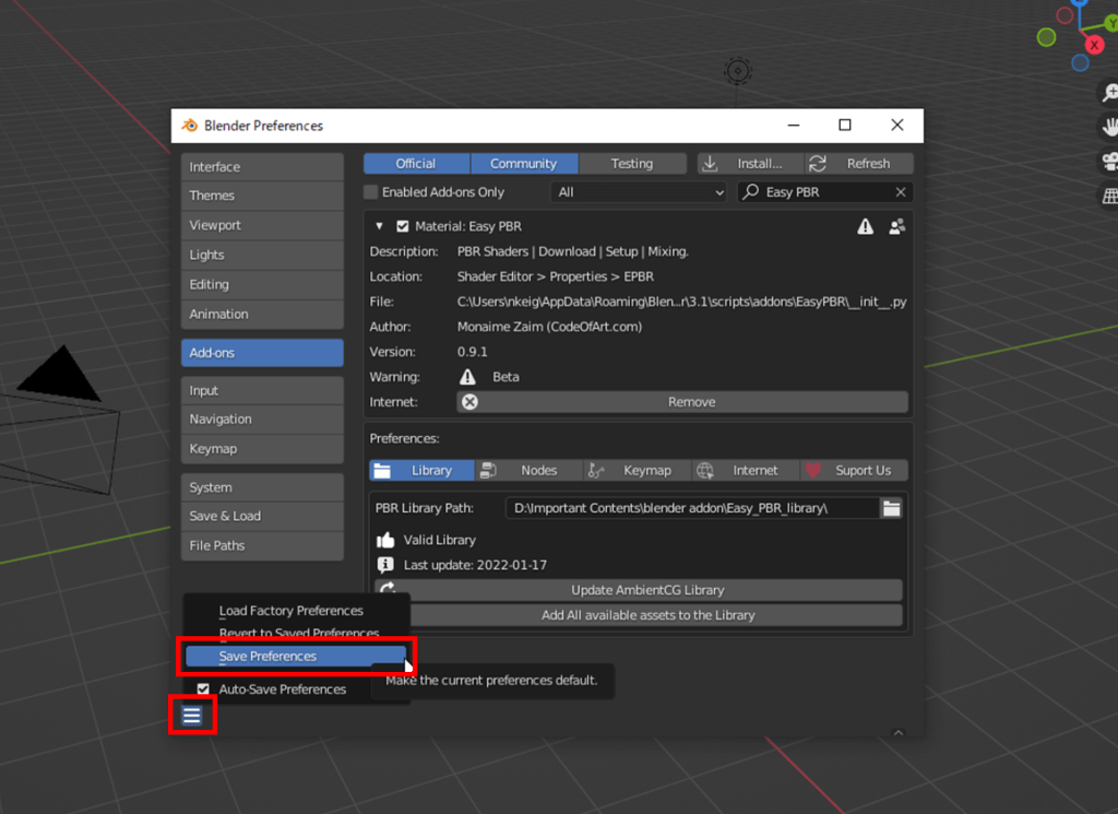 【Blender】無料アドオン「Easy PBR」でマテリアルを作成する方法