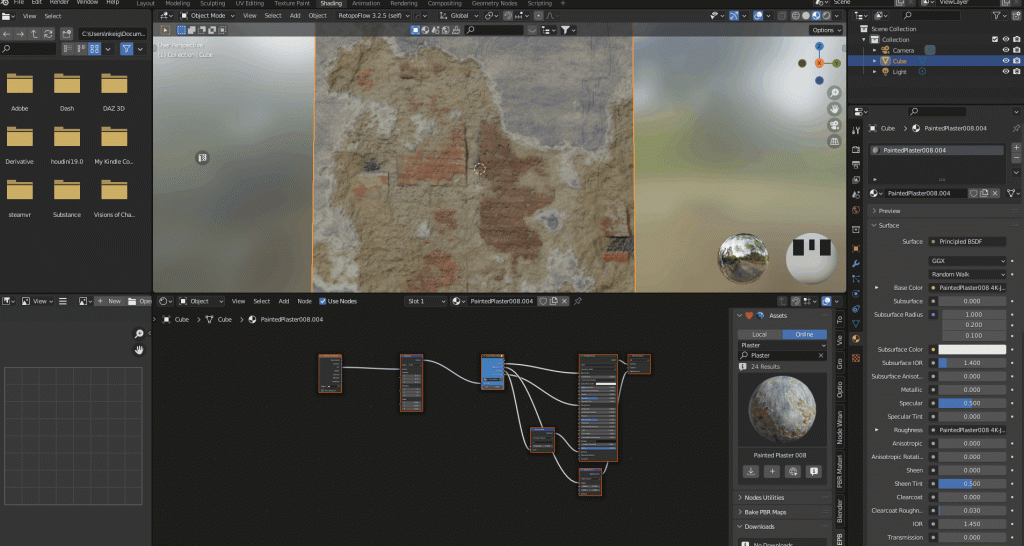 【Blender】無料アドオン「Easy PBR」でマテリアルを作成する方法