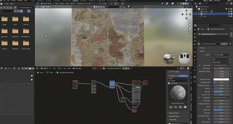 【Blender】無料アドオン「Easy PBR」でマテリアルを作成する方法