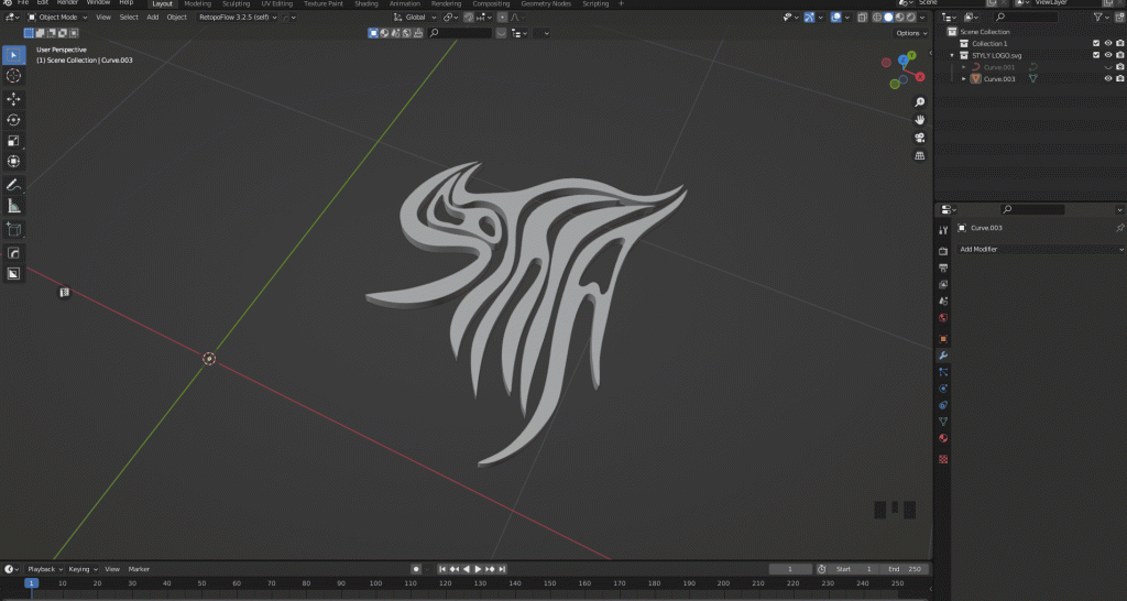 [Blender] How to Make 3D models of 2D Texts or Logos - STYLY