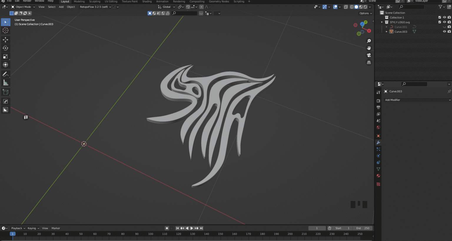 [Blender] How to Make 3D models of 2D Texts or Logos - STYLY