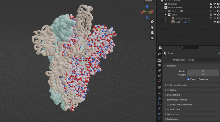 【Blender】Molecular Nodesで分子データを扱う方法（後編） - STYLY