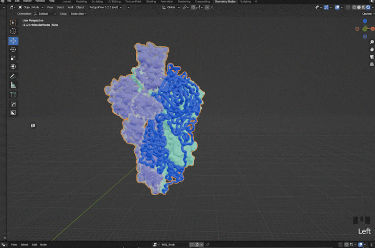 【Blender】Molecular Nodesで分子データを扱う方法（後編） - STYLY