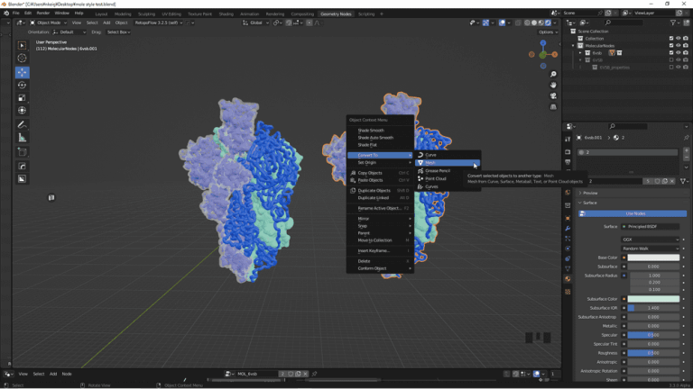 [Blender] How to Handle Molecular Data with “Molecular Nodes” Addon ...