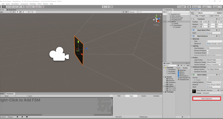 [Unity / PlayMaker] How to create a mirror with Render Texture ﻿- STYLY
