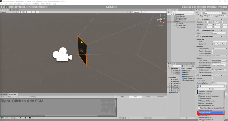 [Unity / PlayMaker] How to create a mirror with Render Texture ﻿- STYLY
