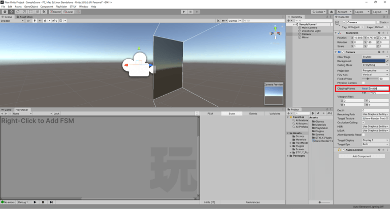 [Unity / PlayMaker] How to create a mirror with Render Texture ﻿- STYLY