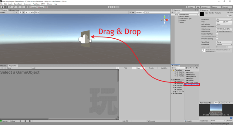 [Unity / PlayMaker] How to create a mirror with Render Texture ﻿- STYLY