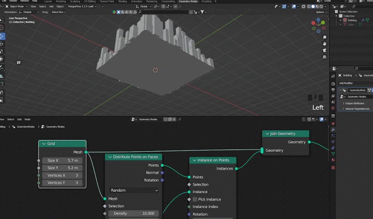 【Blender】Geometry Nodeで簡単にビル群を作成する方法 - STYLY