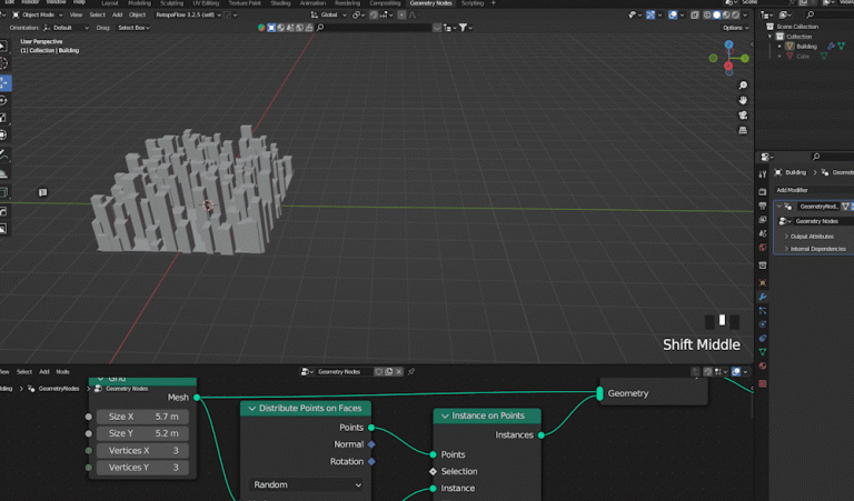【Blender】Geometry Nodeで簡単にビル群を作成する方法 - STYLY