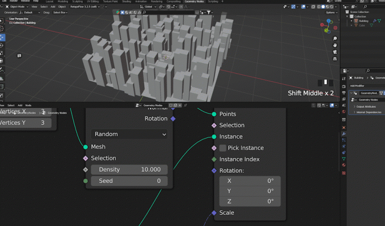 【Blender】Geometry Nodeで簡単にビル群を作成する方法 - STYLY