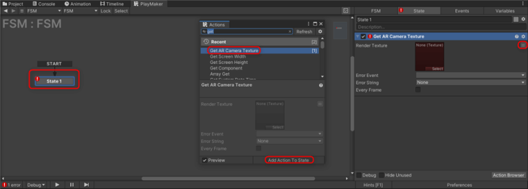 【Unity/PlayMaker】カスタムアクション 「GetARCameraTexture」の使い方 | STYLY