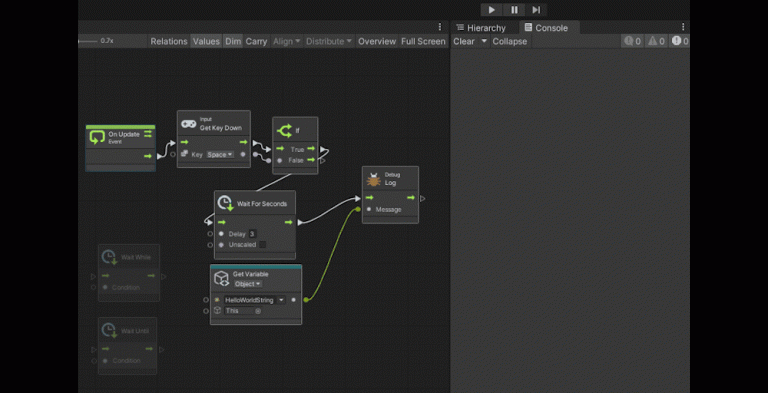 Unity Visual Scripting 入門第2回：if文、キー入力、コルーチンで「hello World」を表示する方法 Styly