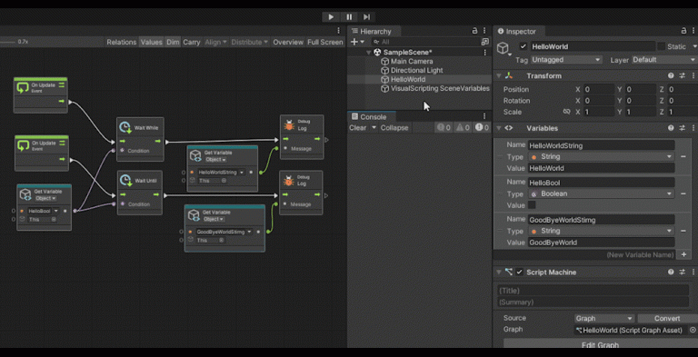 Unity Visual Scripting 入門第2回：If文、キー入力、コルーチンで「Hello World」を表示する方法- STYLY