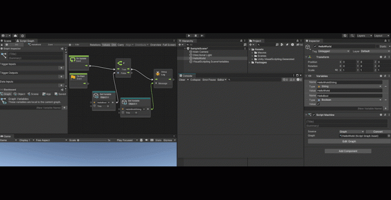 Unity Visual Scripting 入門第2回：if文、キー入力、コルーチンで「hello World」を表示する方法 Styly